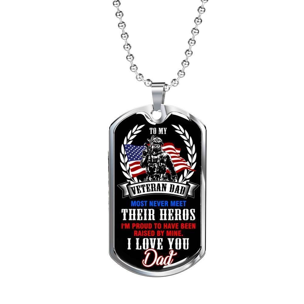 Dad Dog Tag Father's Day Gift, To My Veteran Dad Love You Dog Tag ...